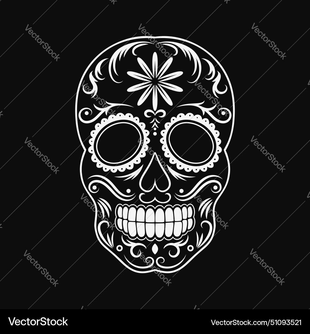 Sugar skull icon day of the dead Royalty Free Vector Image