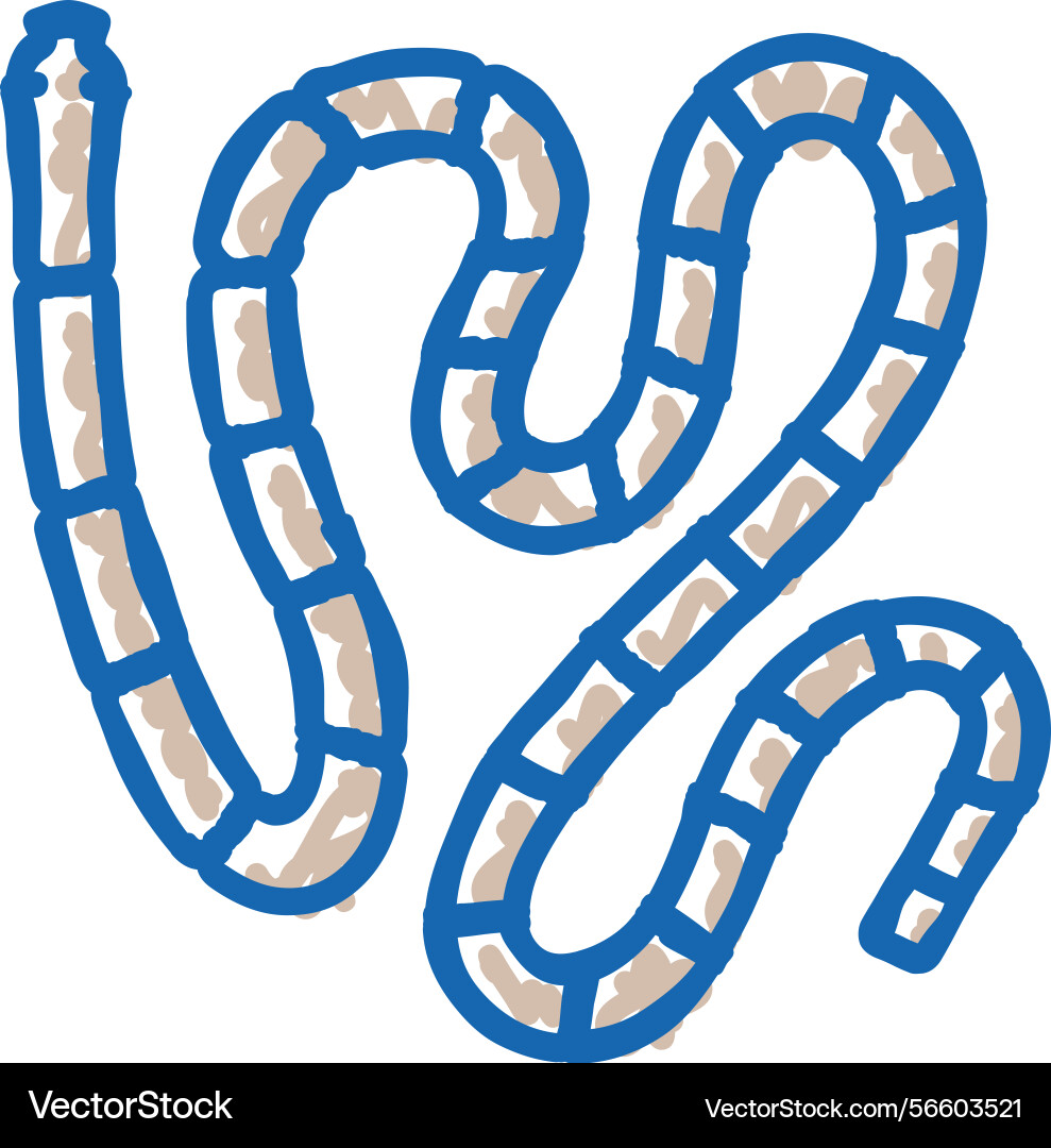 Tapeworm parasite icon doodle Royalty Free Vector Image