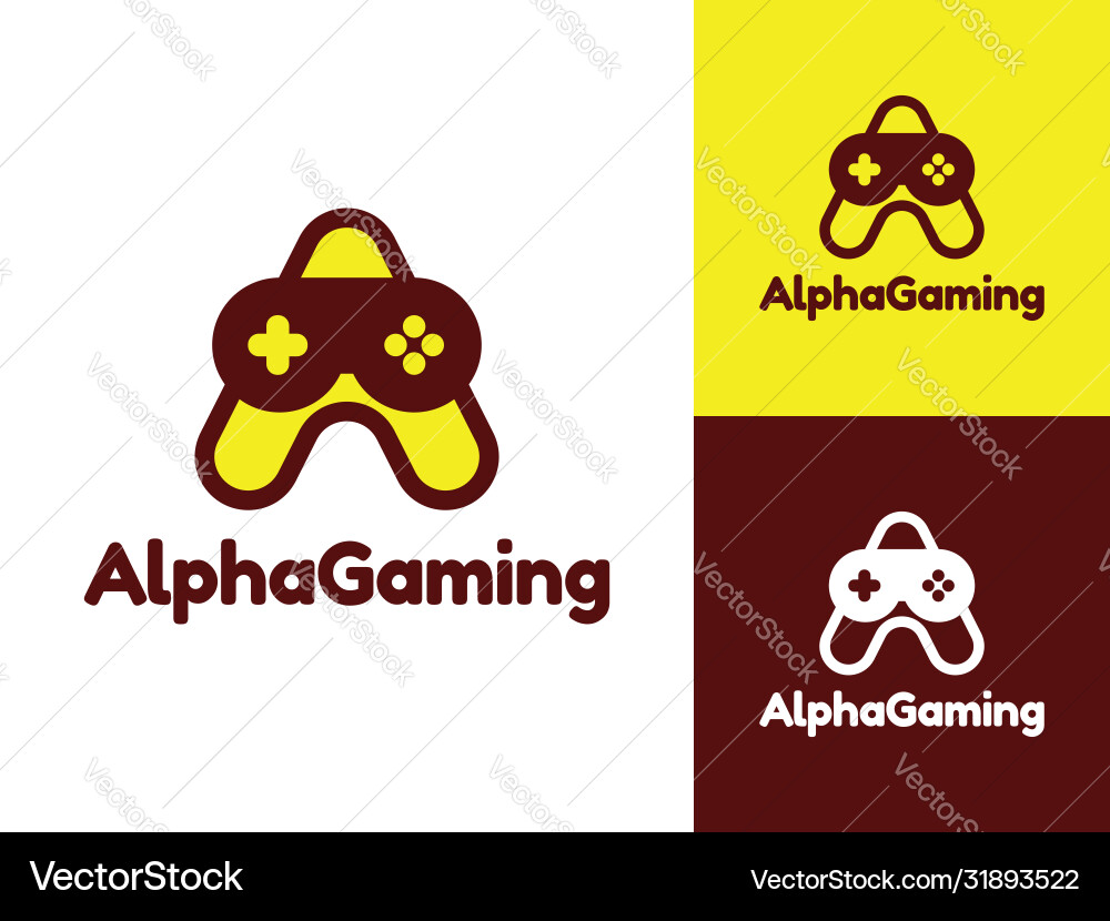 Alpha gaming logo design Royalty Free Vector Image