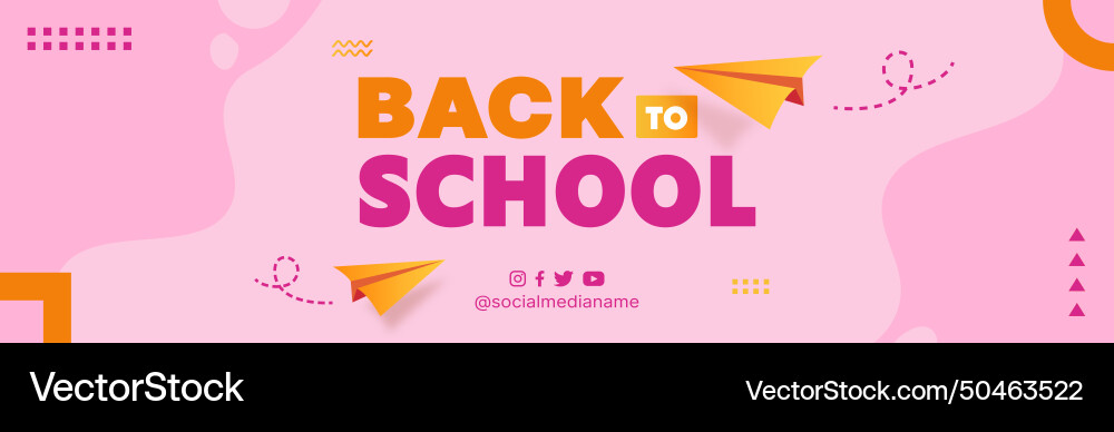 Back to school banner template design Royalty Free Vector