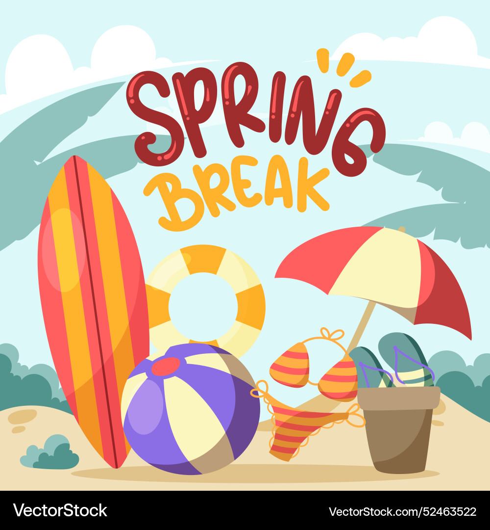 Beautiful spring break concept Royalty Free Vector Image