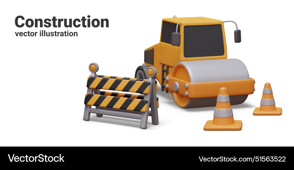 Construction site road works concept Royalty Free Vector