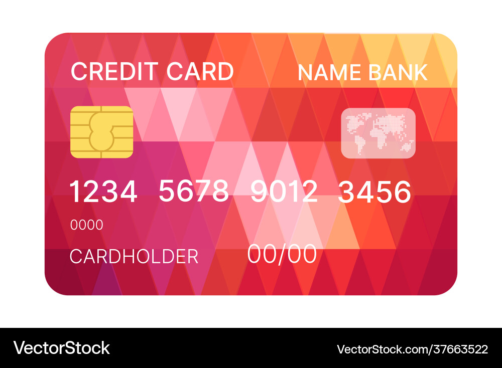 Credit card multicolor template Royalty Free Vector Image
