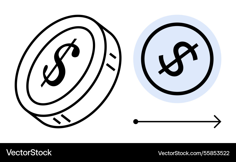 Currency transformation represented with coin Vector Image