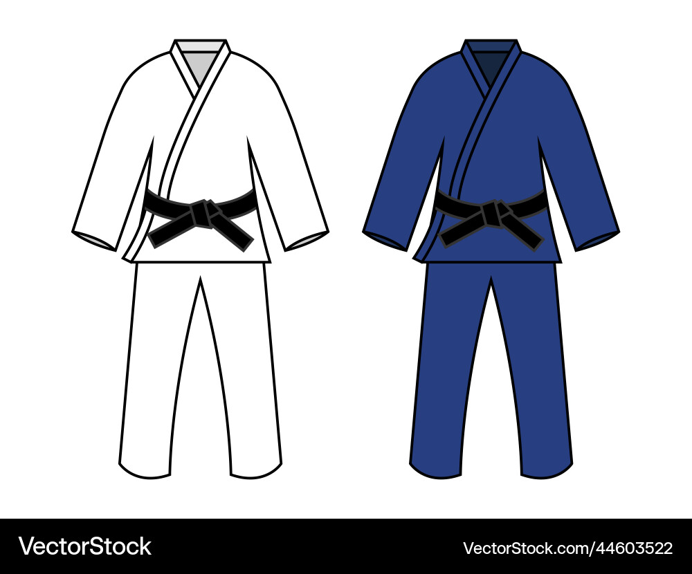 Judo uniform set pictogram Royalty Free Vector Image