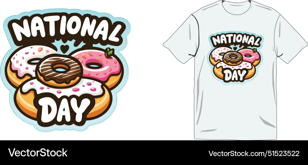 National donut day calligraphy lettering Vector Image