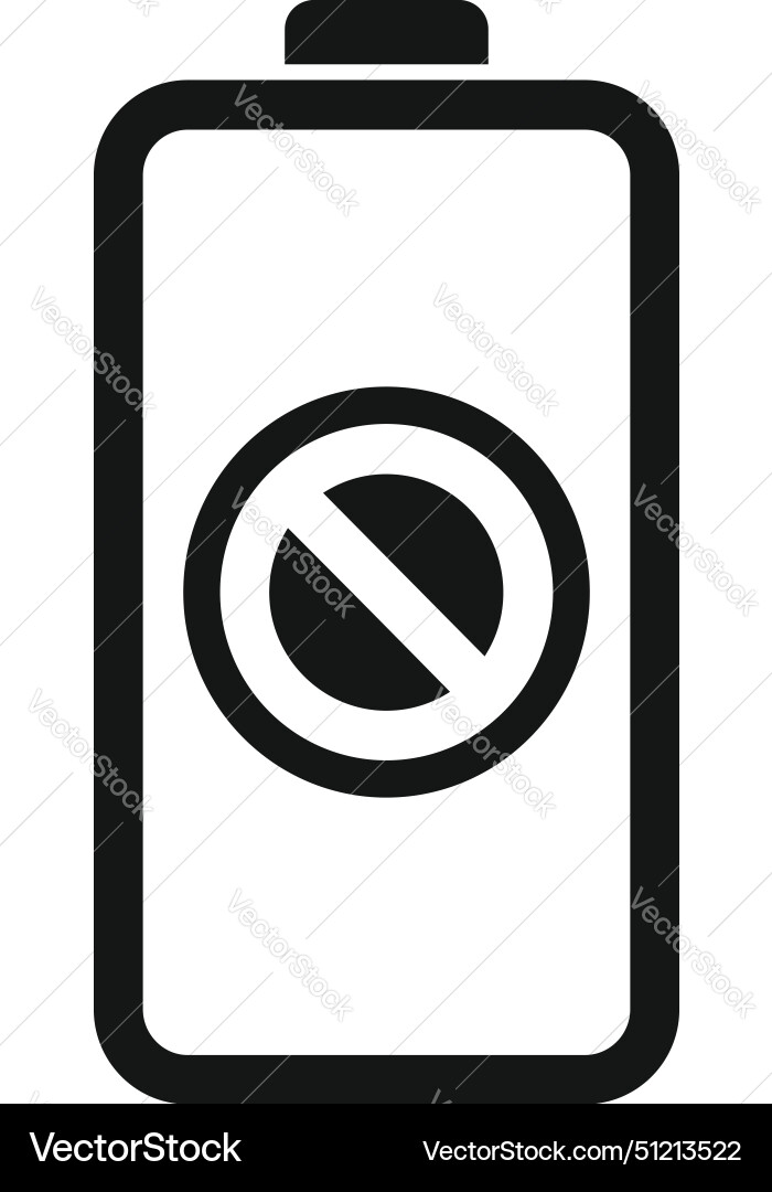 No charging battery icon simple low power Vector Image