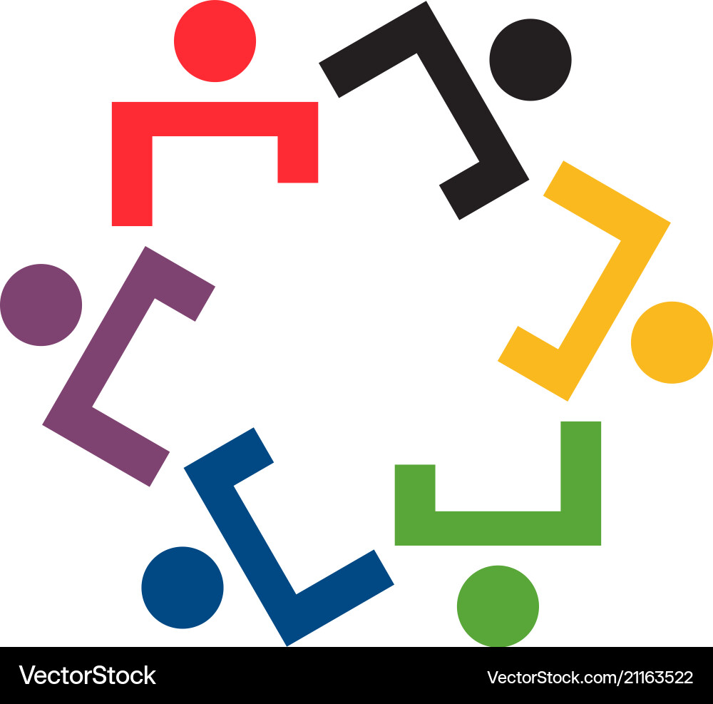 People Collaboration Logo Icon Royalty Free Vector Image