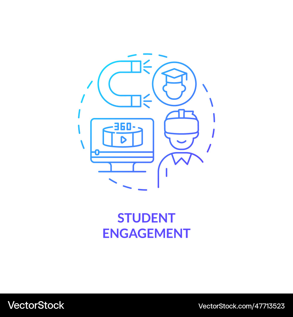 Ai in student engagement concept icon Royalty Free Vector