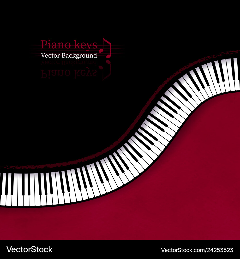 Background with top view piano keys Royalty Free Vector