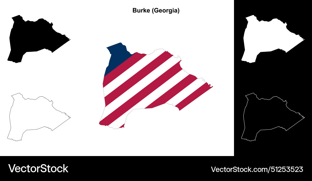 Burke outline map Royalty Free Vector Image - VectorStock