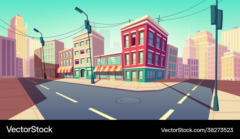 City Road Intersection Royalty Free Vector Image