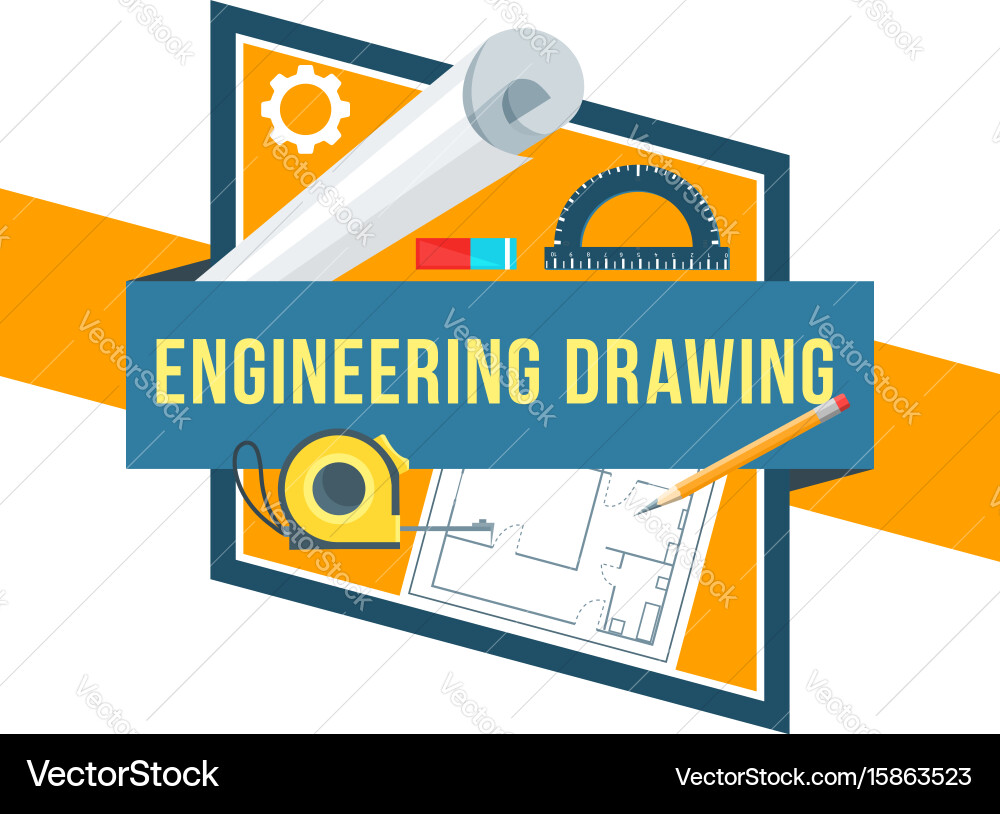 Construction engineering drawing tool icon Vector Image
