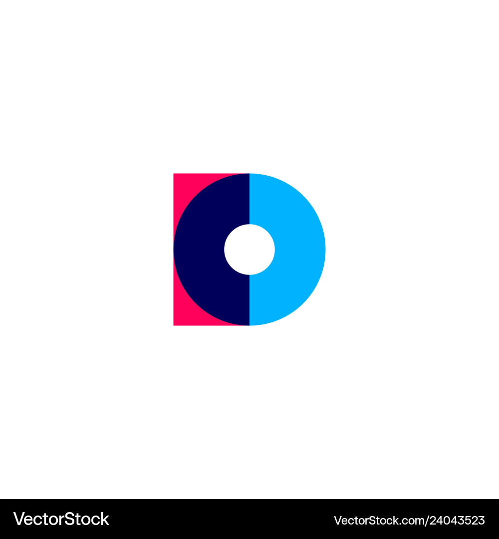 D letter overlapping logo icon Royalty Free Vector Image
