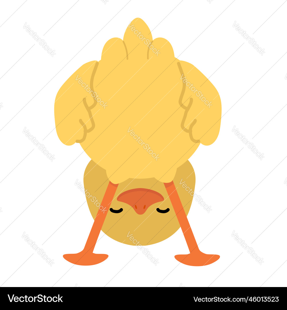 Funny duck back veiw cartoon Royalty Free Vector Image