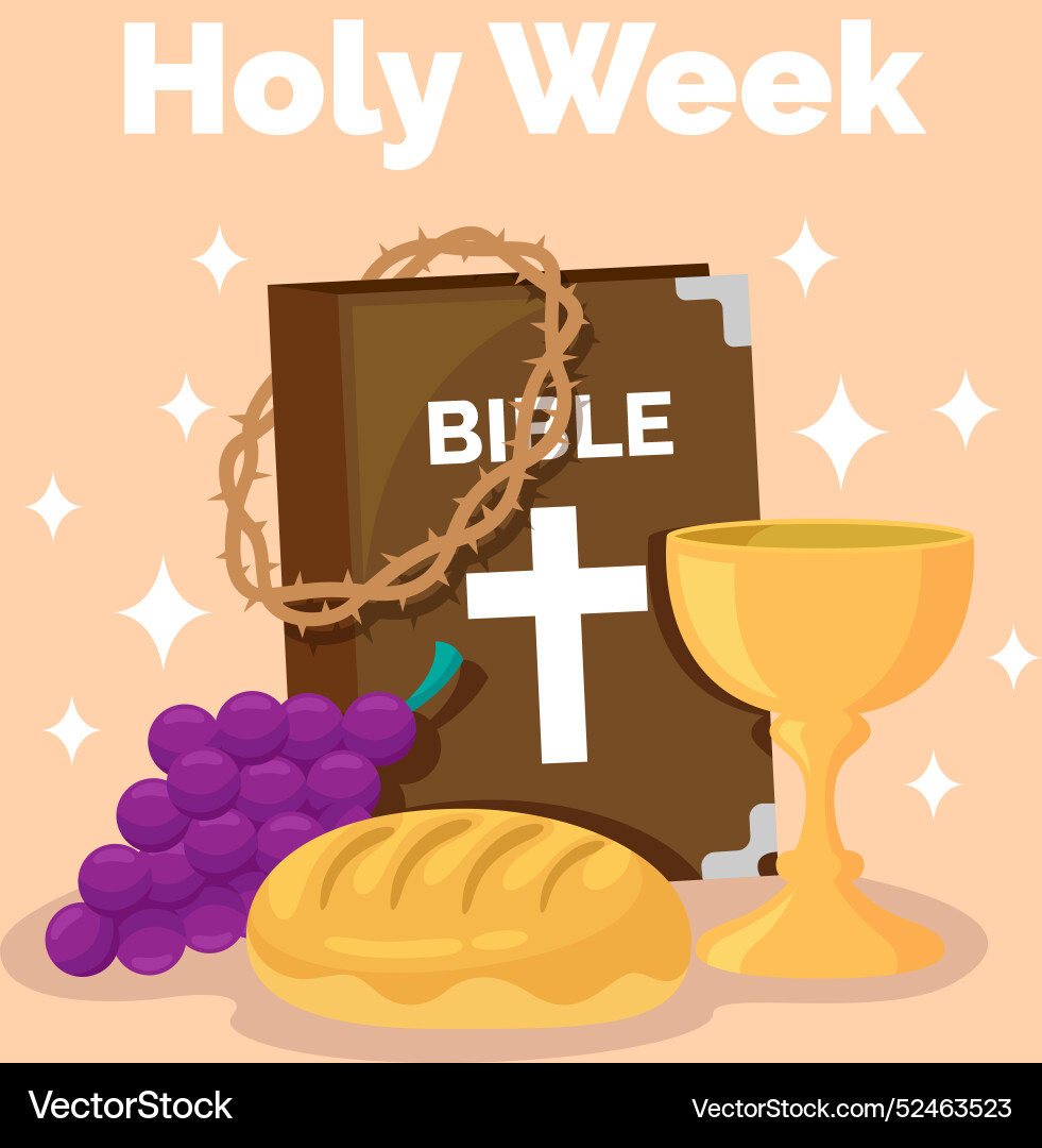Holy week in flat design Royalty Free Vector Image