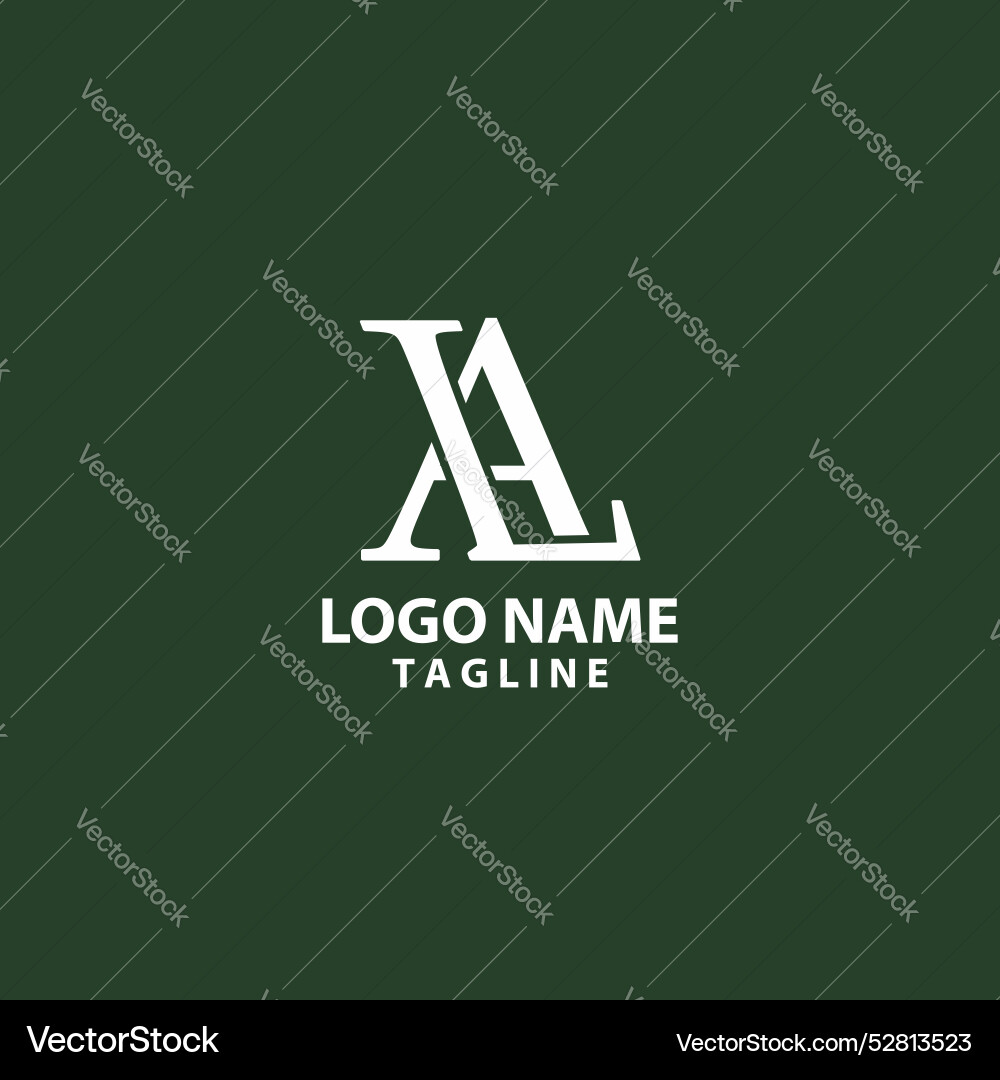 Initial letter la logo design Royalty Free Vector Image