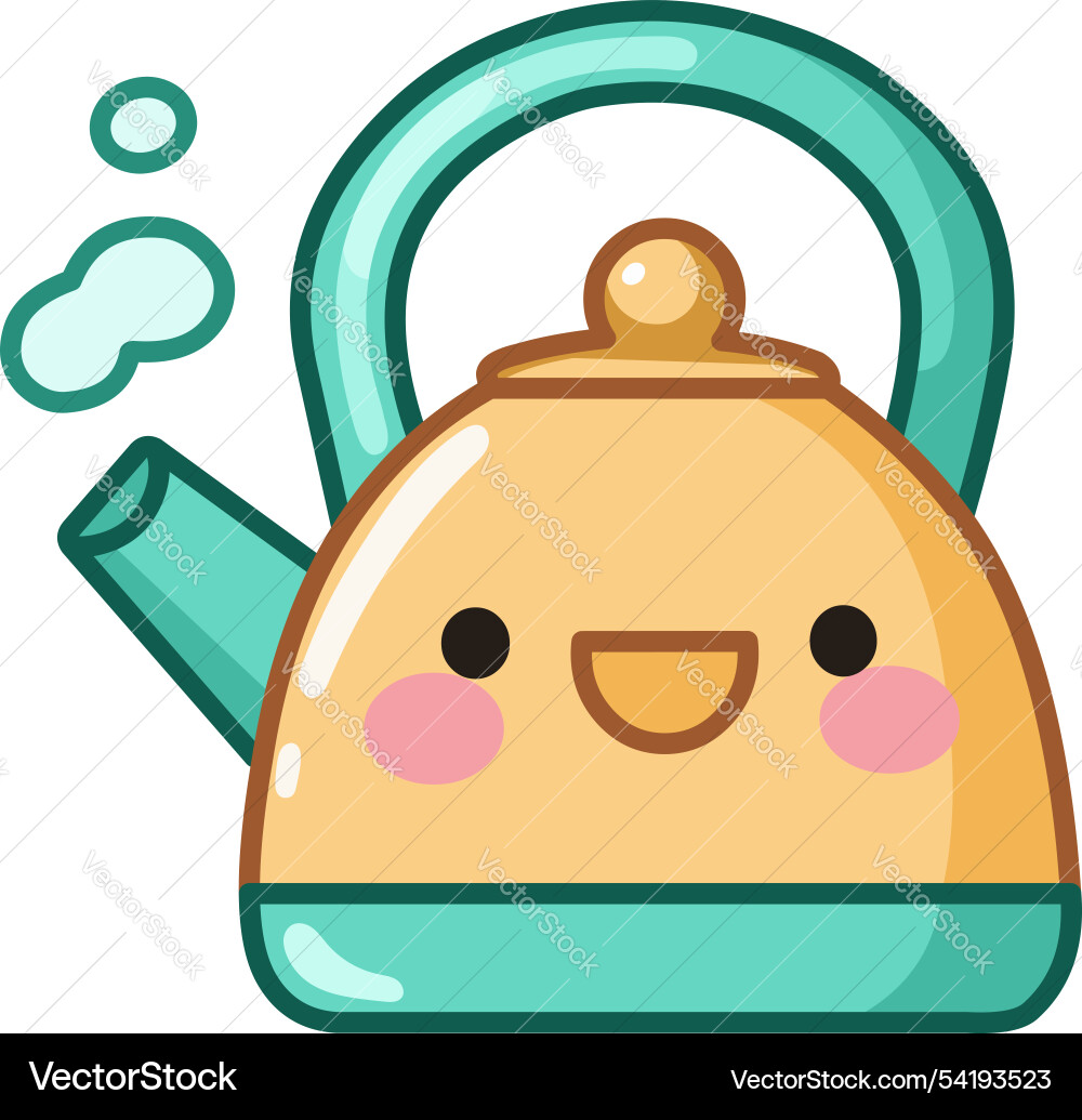 Kettle kawaii Royalty Free Vector Image - VectorStock