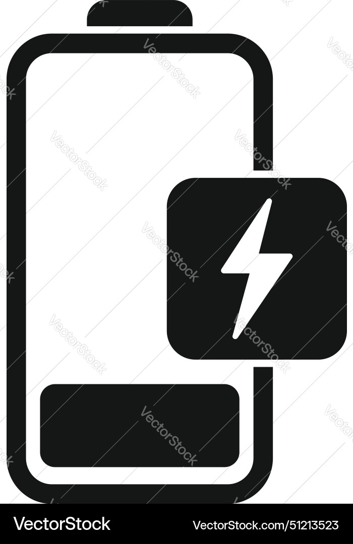 Low energy battery flow icon simple Royalty Free Vector