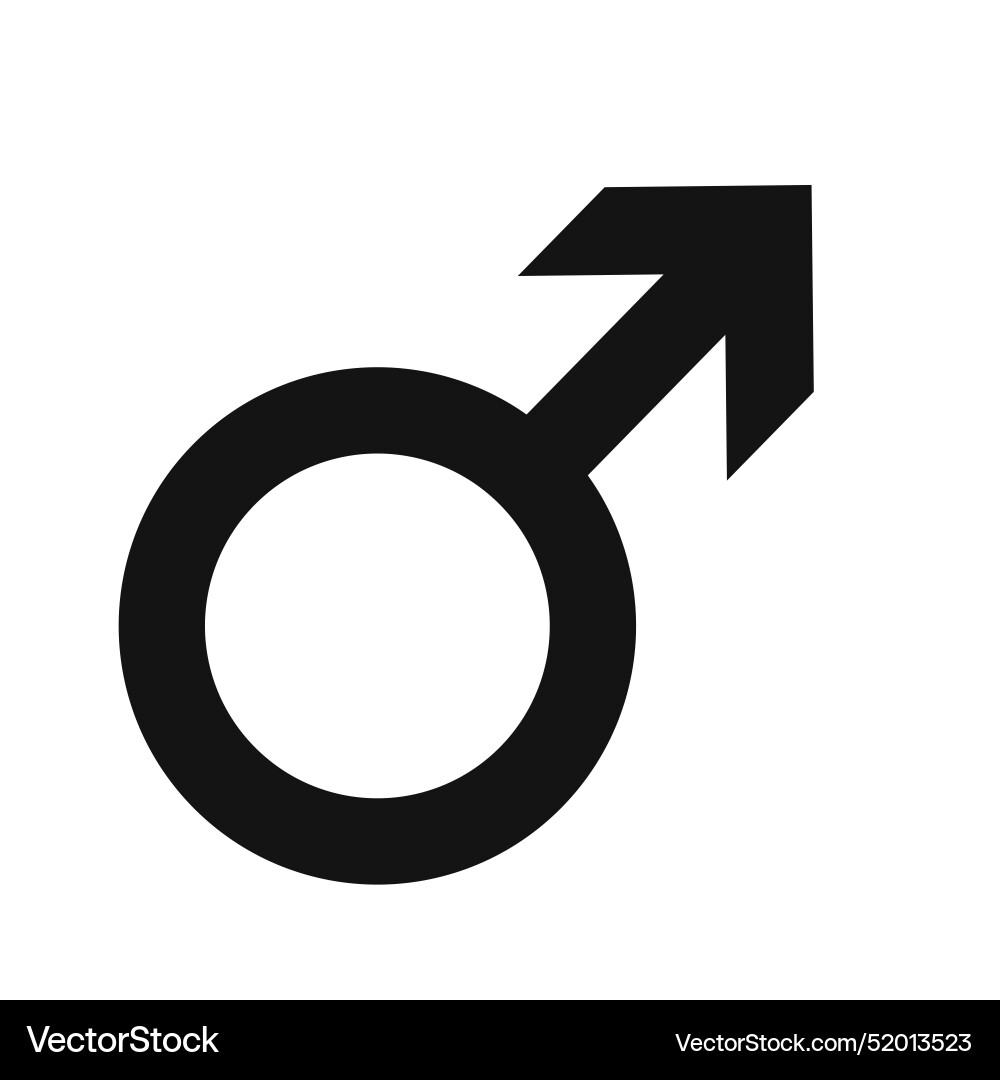 Male symbol icon black line art Royalty Free Vector Image