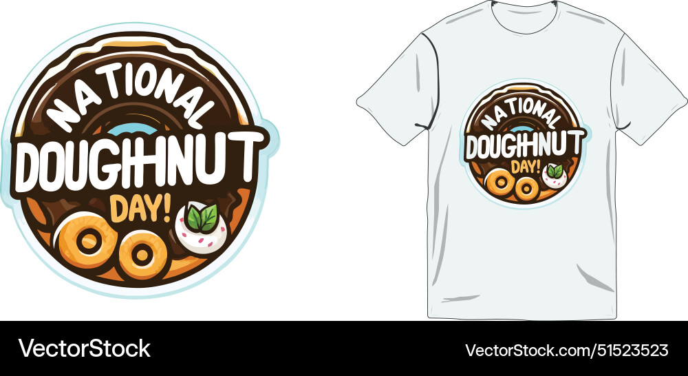 National donut day calligraphy lettering Vector Image