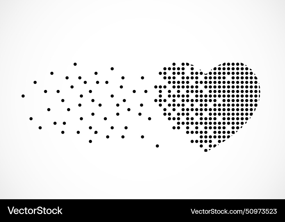 Pixel heart isolated dotted graphic element Vector Image