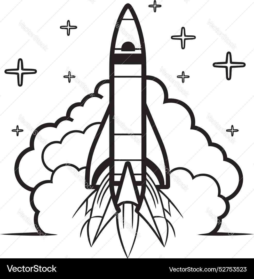 Solar sojourner space rocket icon galactic Vector Image