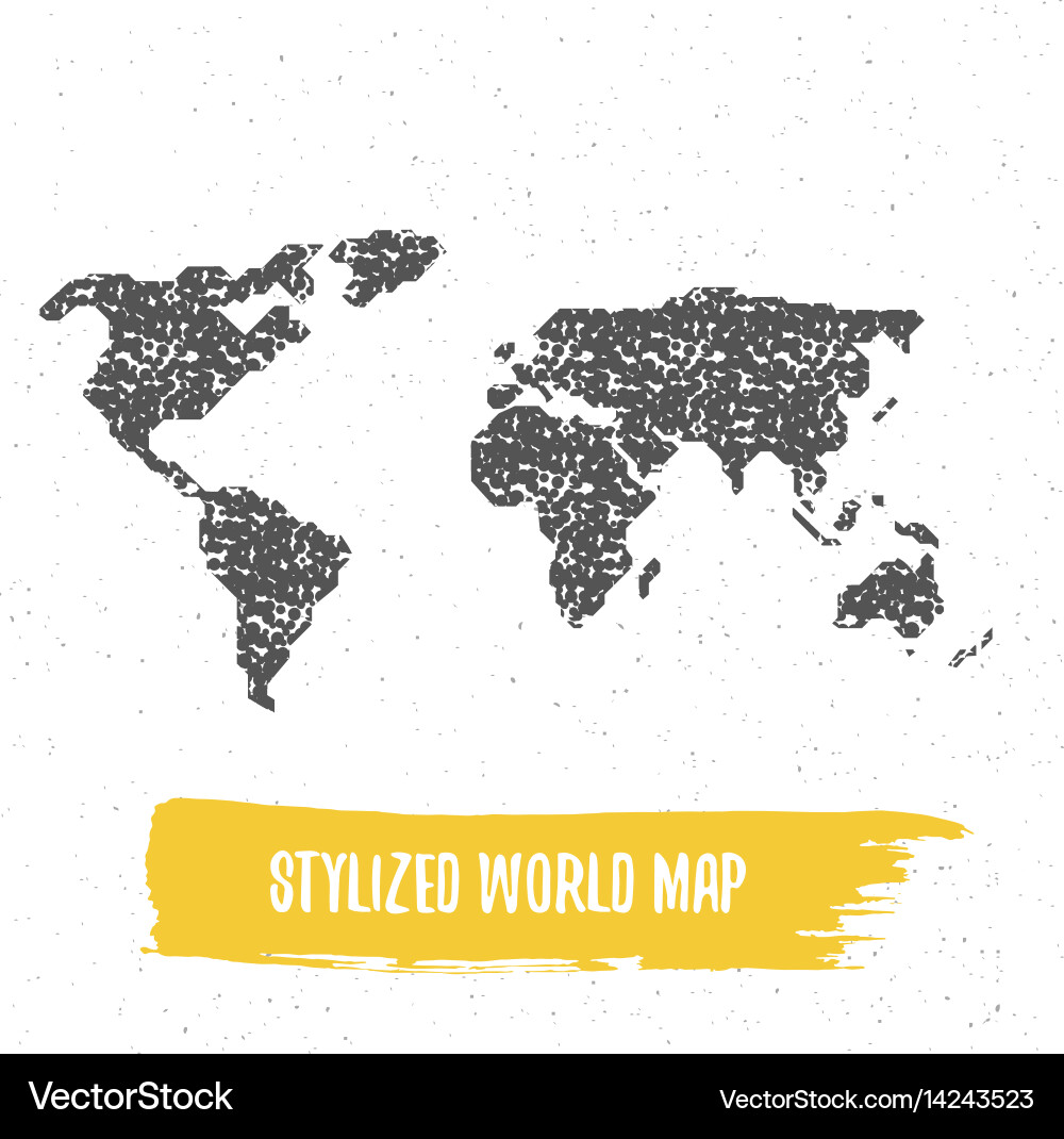 Stylized world map Royalty Free Vector Image - VectorStock