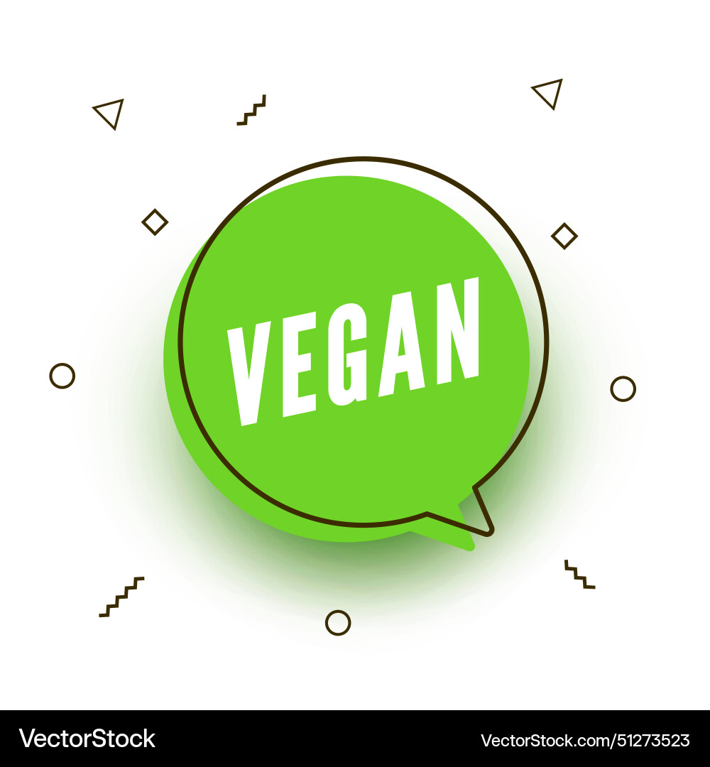 Vegan green speech bubble icon plant-based Vector Image
