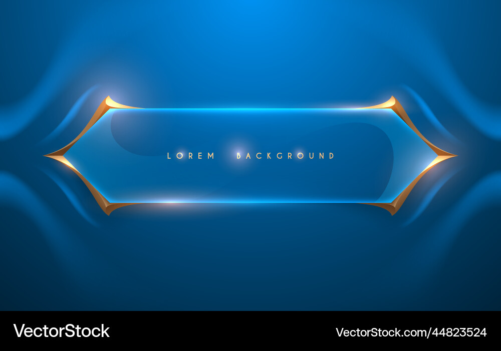 Abstract blue and gold frame template Royalty Free Vector