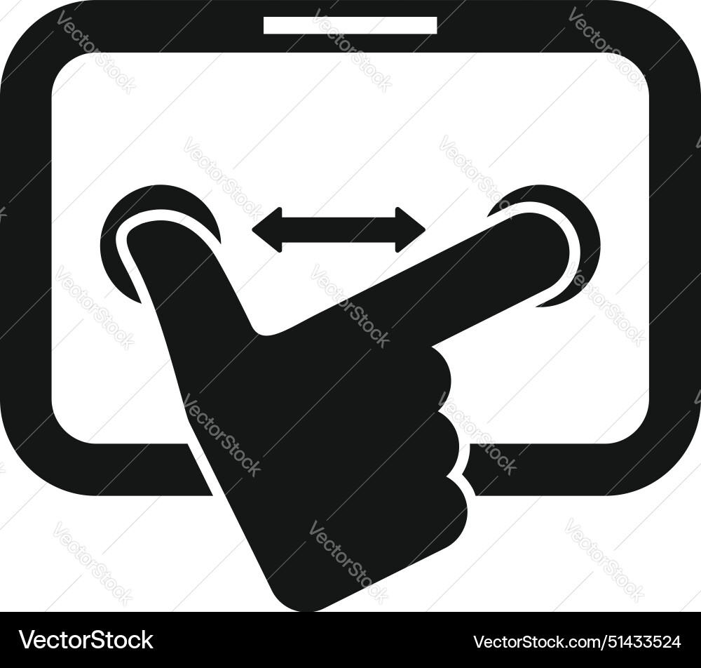 Black and white icon a finger swiping Royalty Free Vector