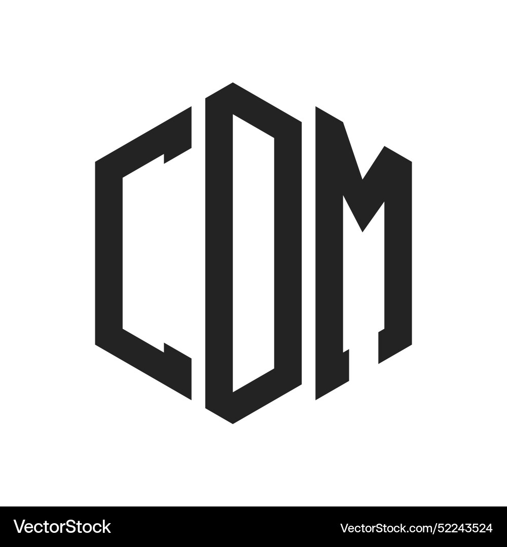 Cdm logo design initial letter monogram Royalty Free Vector