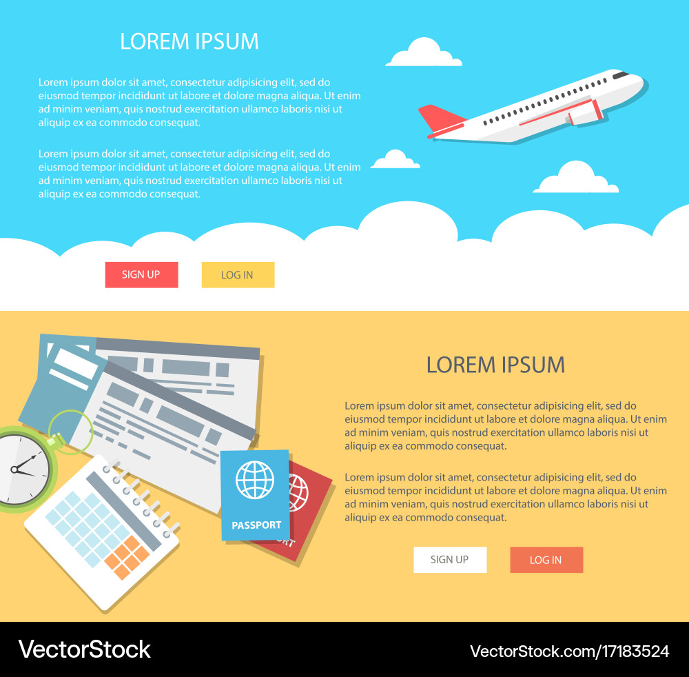 Flat design vacation and tourism Royalty Free Vector Image