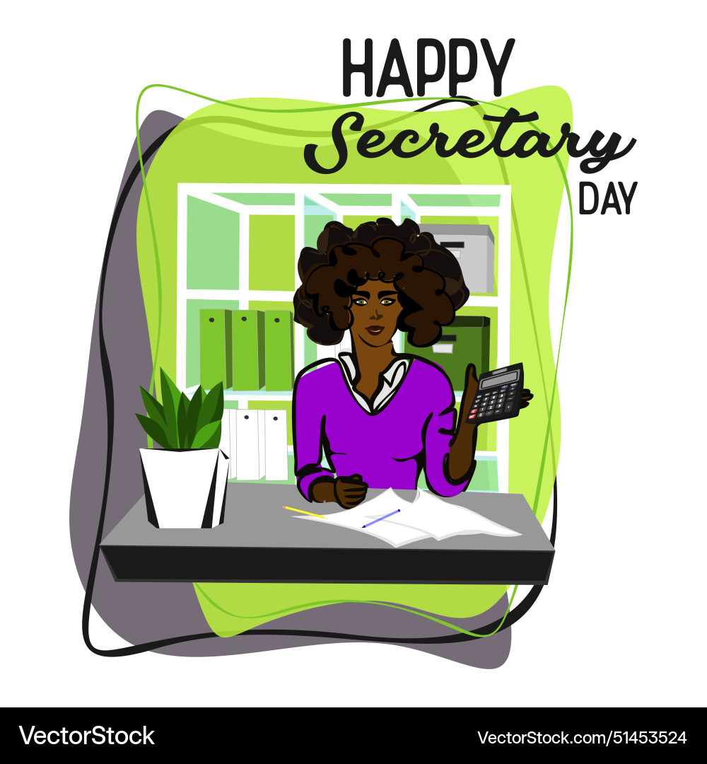 Happy secretary day banner design template Vector Image