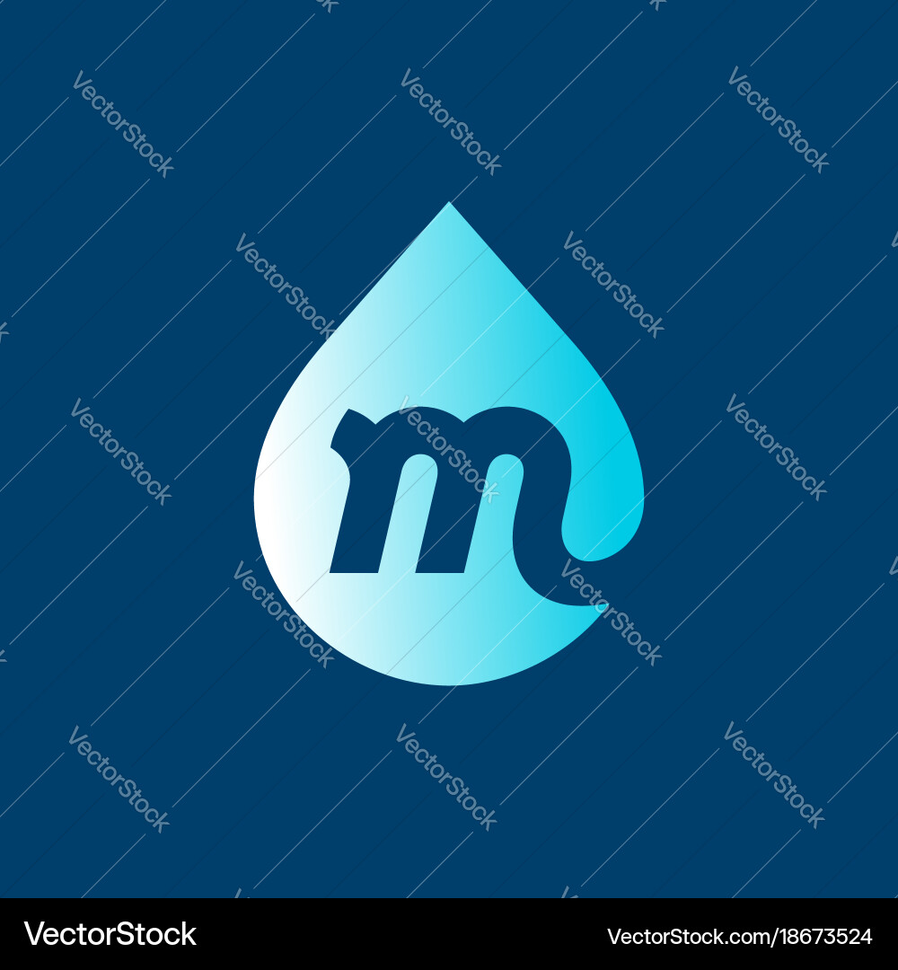 Letter m water drop logo icon design template Vector Image