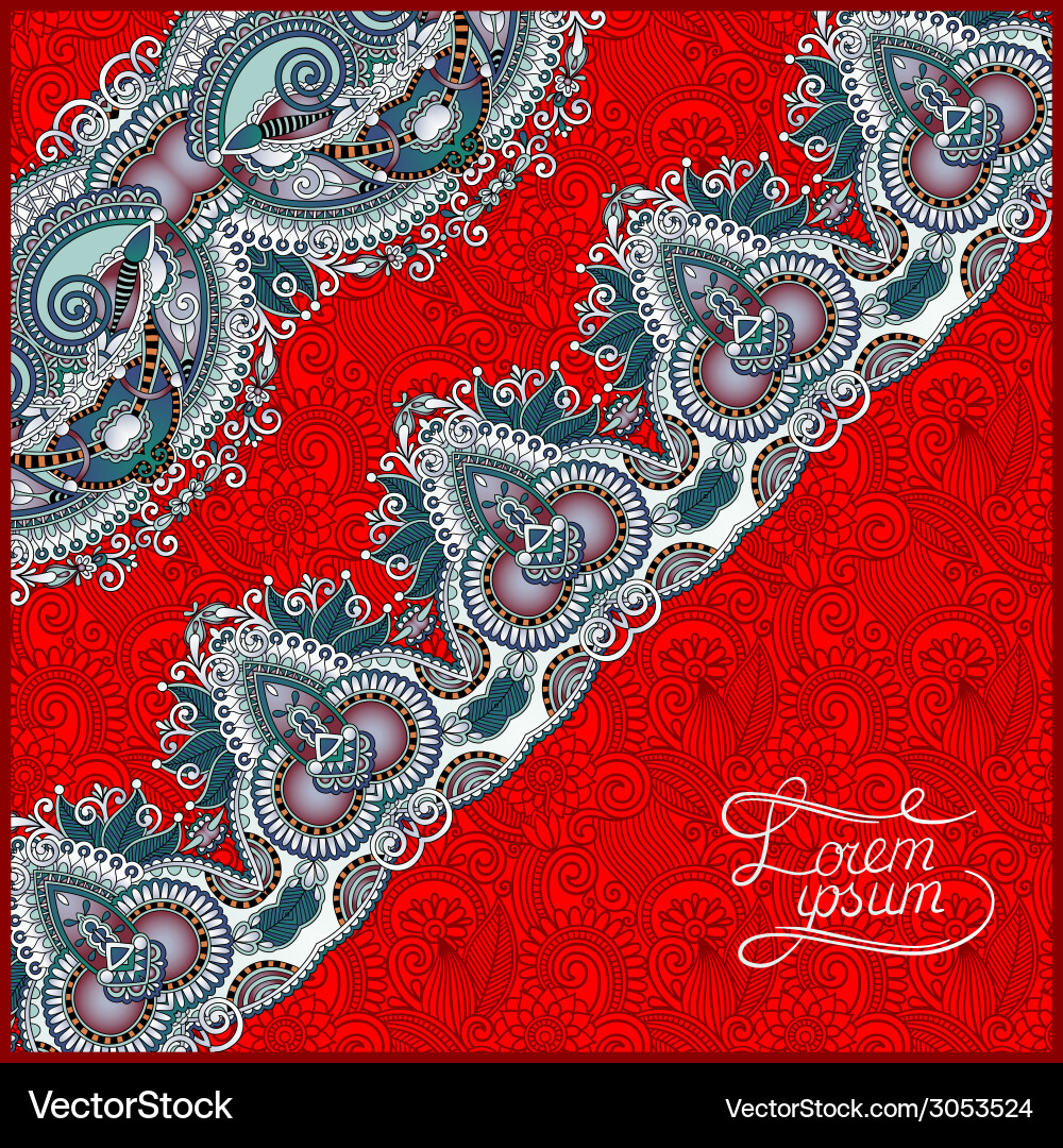 Ornamental background with flower ribbon Vector Image