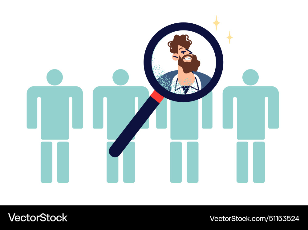 Recruiting process for vacancy Royalty Free Vector Image