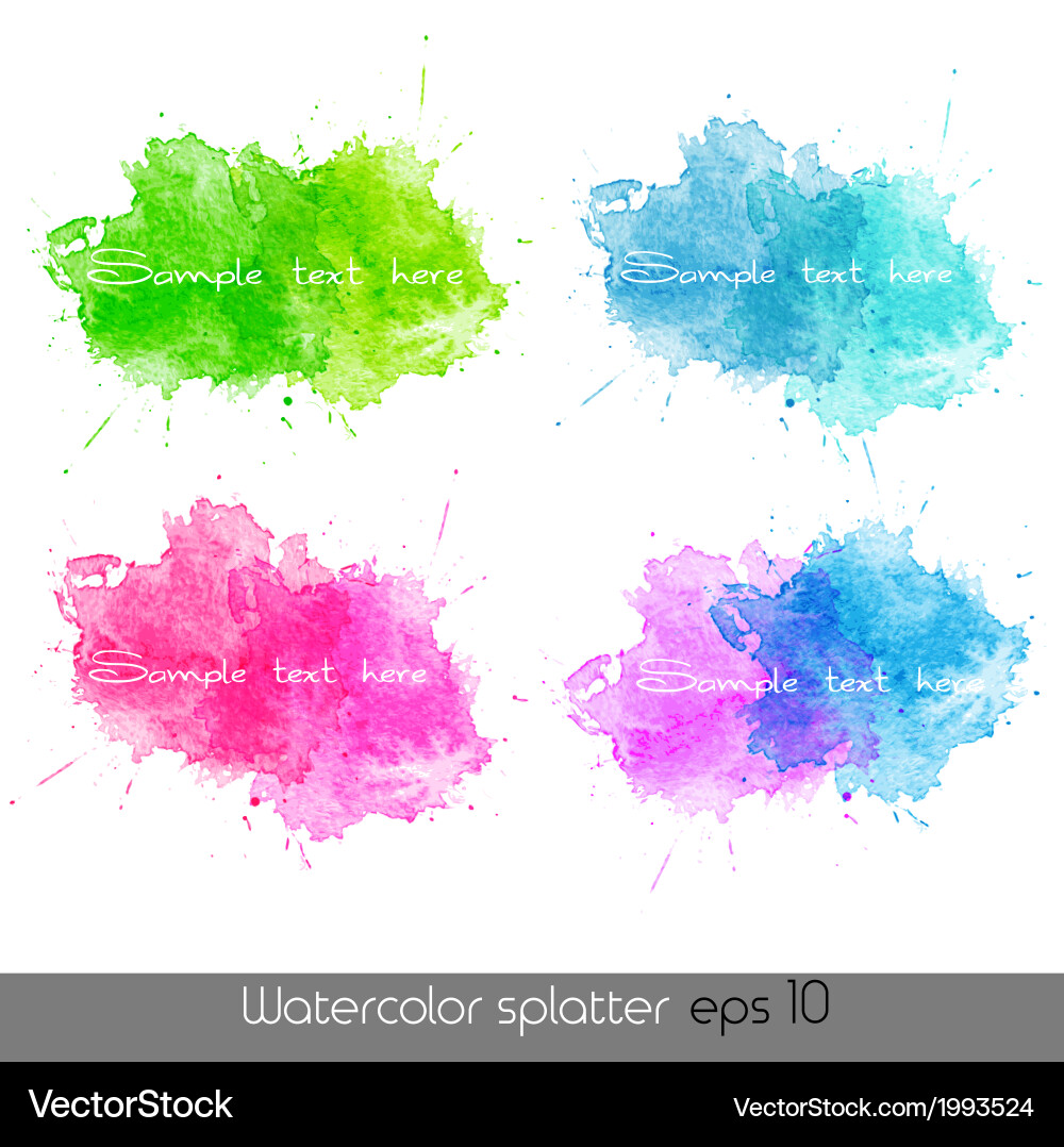Watercolor splatters Royalty Free Vector Image