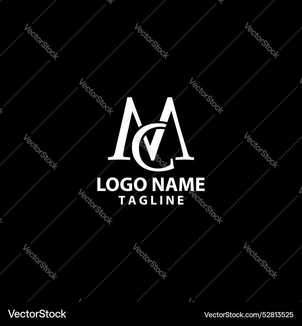 Initial letter mc monogram logo design Royalty Free Vector