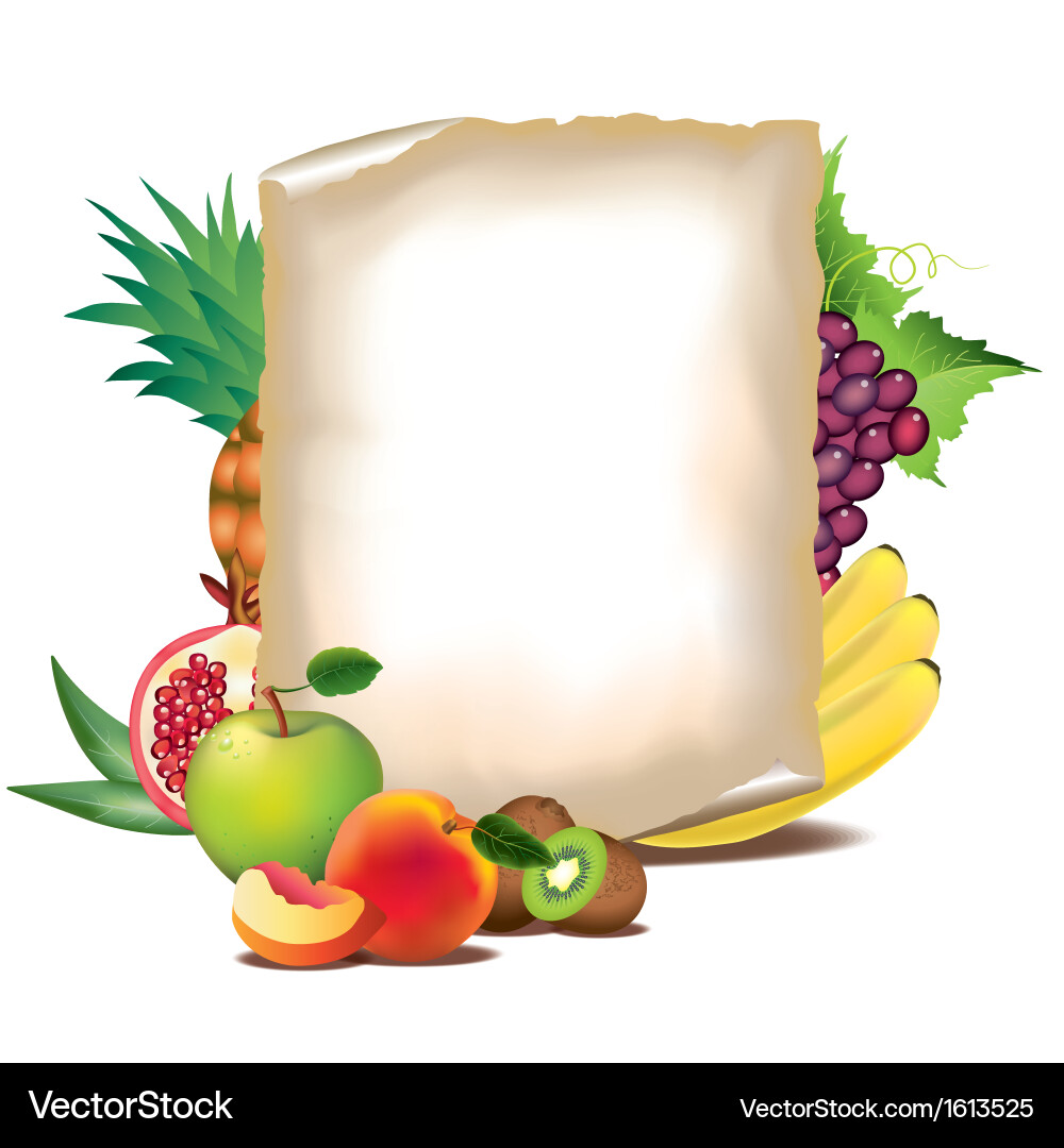 Paper fruits Royalty Free Vector Image - VectorStock