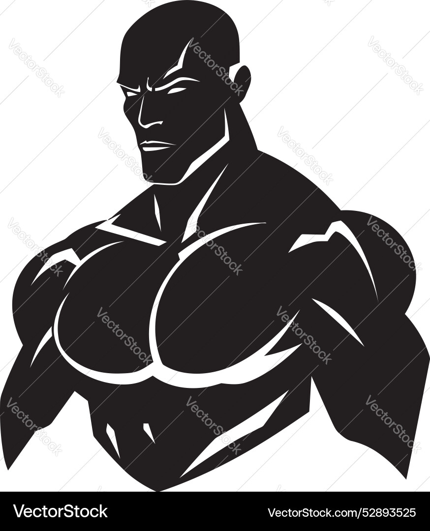 Sculpted in shadow black bodybuilder precision Vector Image