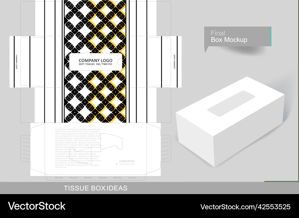 Tissue box template concept series Royalty Free Vector Image