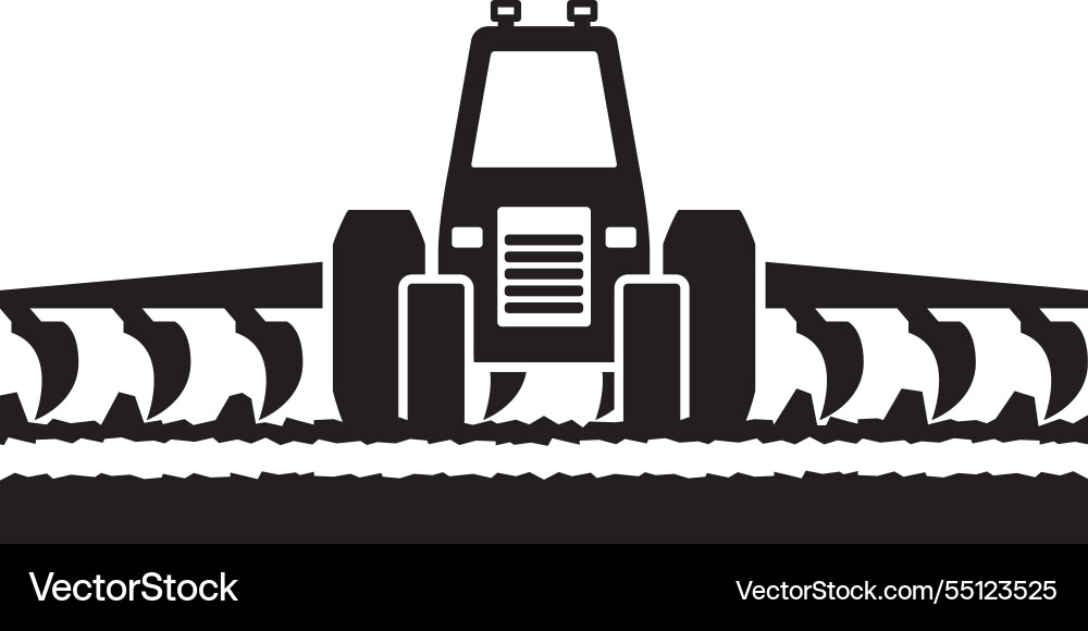 Tractor plows fields on the farm Royalty Free Vector Image