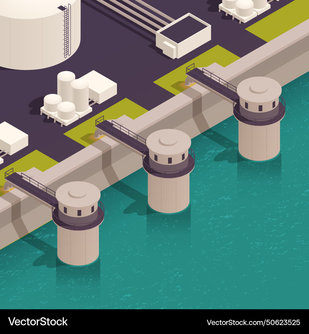 Water supply isometric element Royalty Free Vector Image