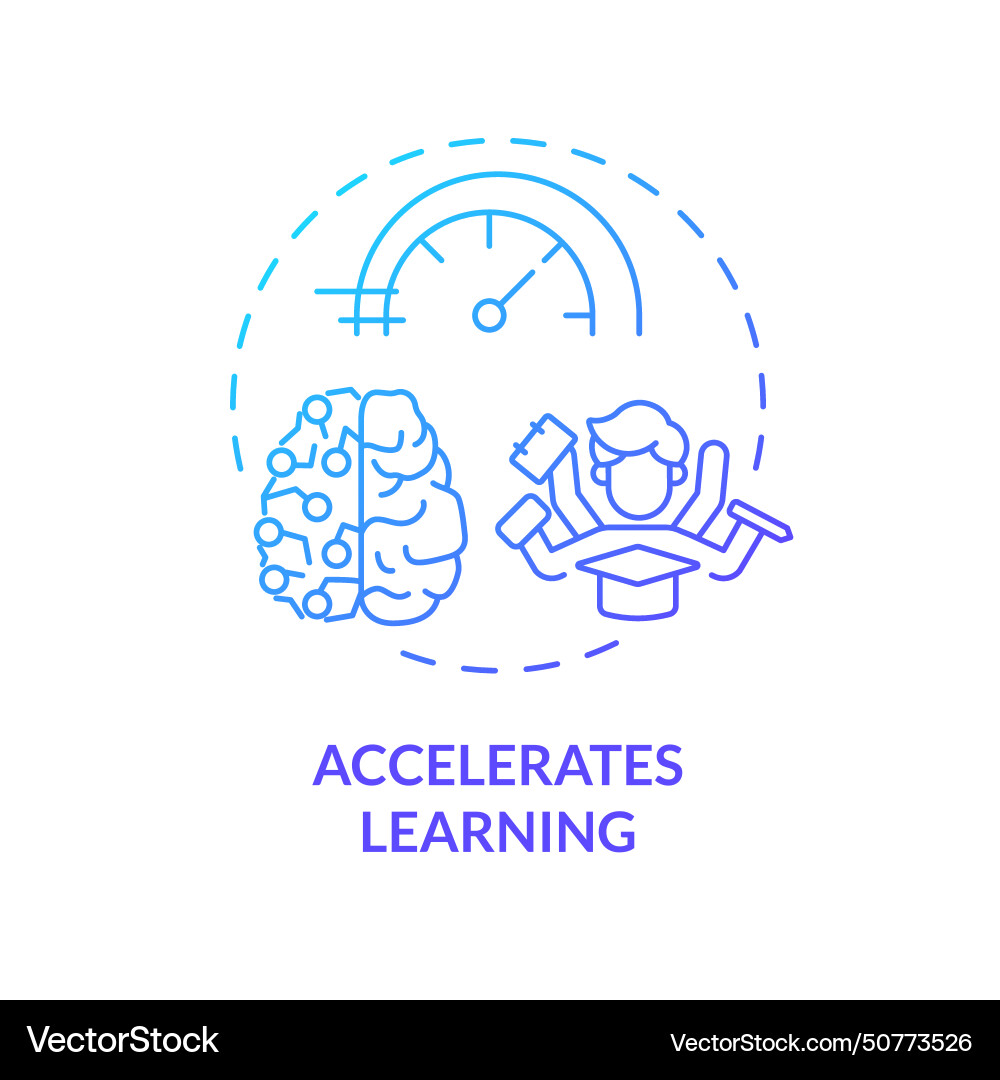 Accelerates learning blue gradient concept icon Vector Image