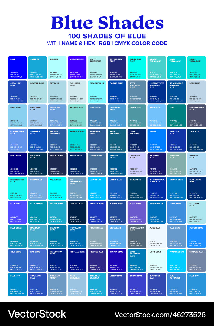 Blue Color Shade Palette – Royalty-Free Vector | VectorStock