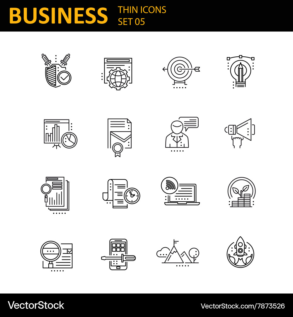 Business Line Icons - Professional Set Royalty Free Vector