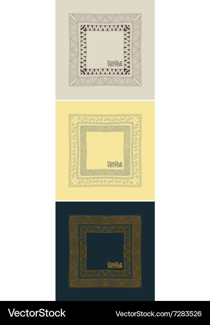 Hand drawn doodle border frames Royalty Free Vector Image