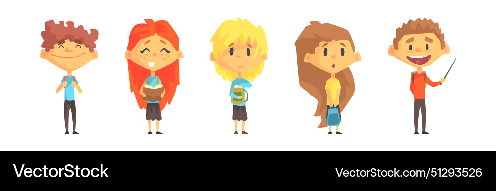 Little kid first grader and primary school pupil Vector Image