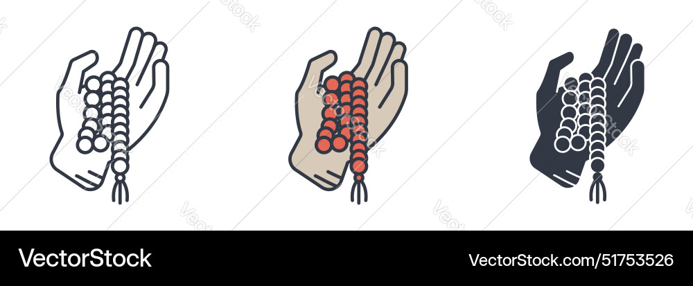 Mala beads icon symbol isolated on white Vector Image